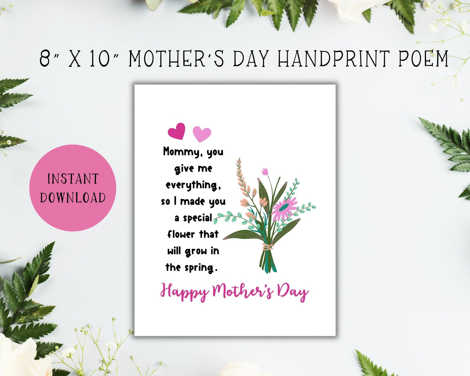 Mother's Day Handprint Art Poem | Handprint Mother's Day Craft for ...