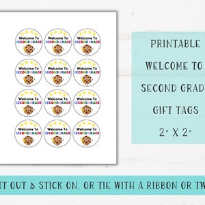 Welcome to Second Grade Gift Tags or Stickers | Back to School Tag ...