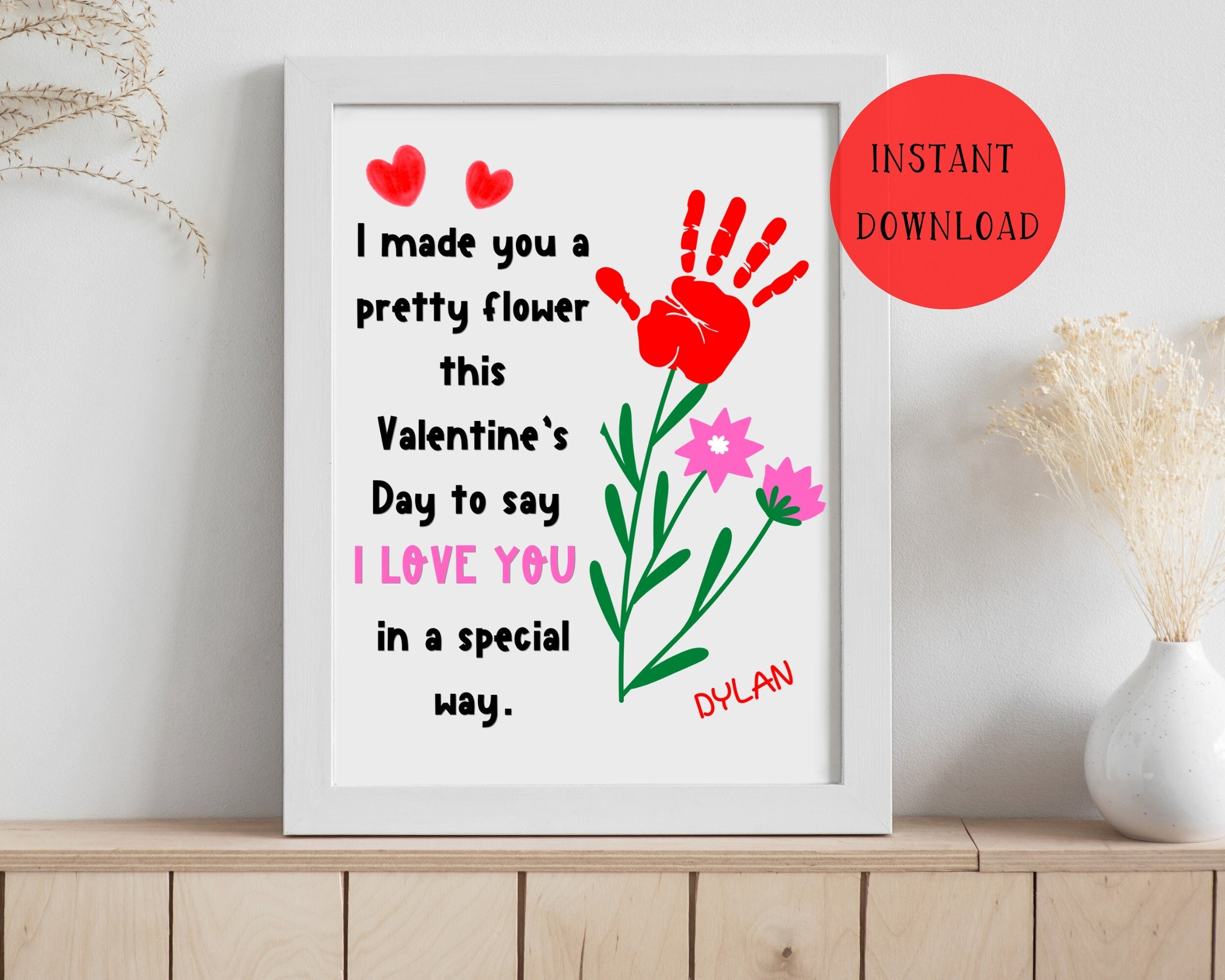 Valentine's Day Handprint Art Poem | Printable Valentine's Day Craft ...