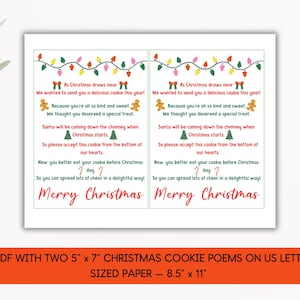 Christmas Cookie Poem Printable, Christmas Cookie Tag, Cookie Packaging ...