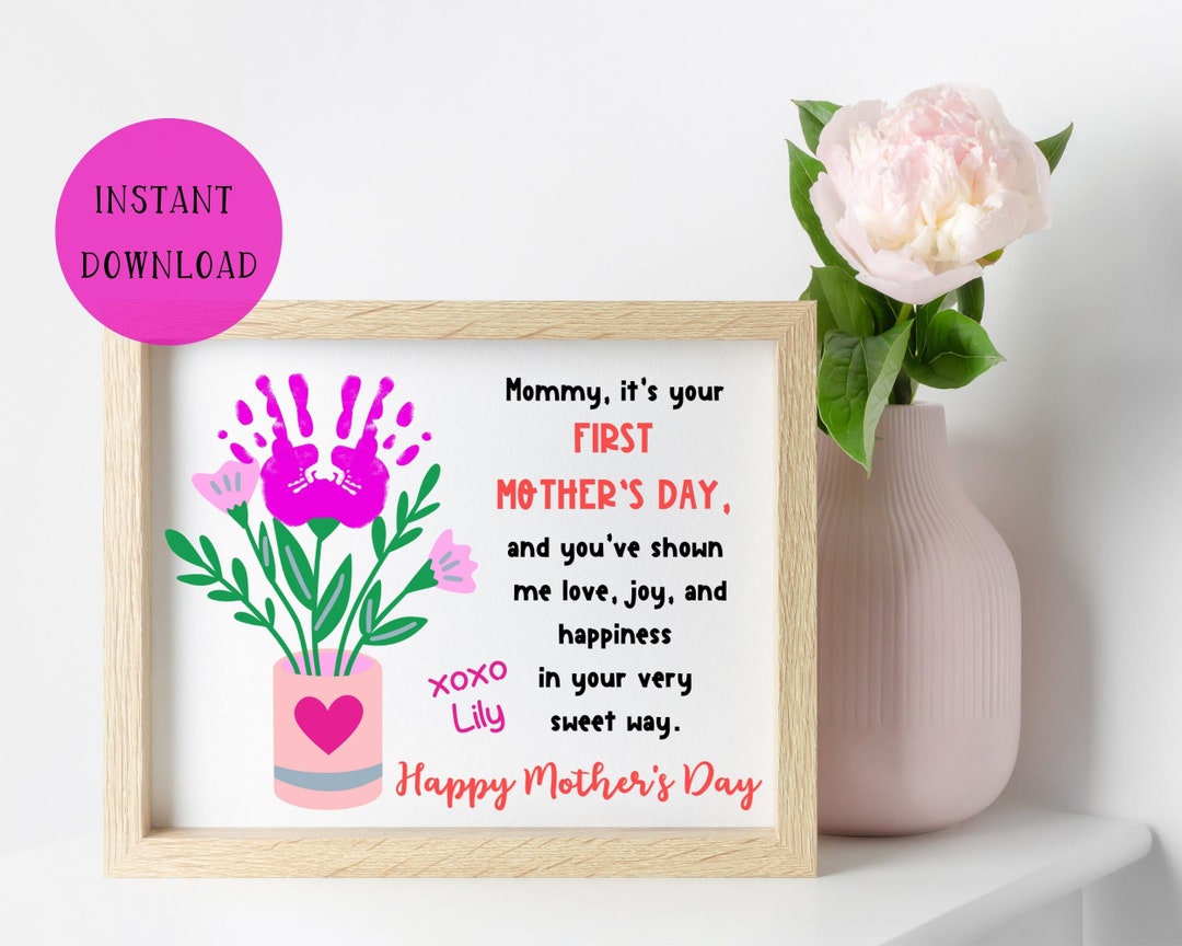 First Mother's Day Handprint Art Poem | First Mother's Day Gift From ...