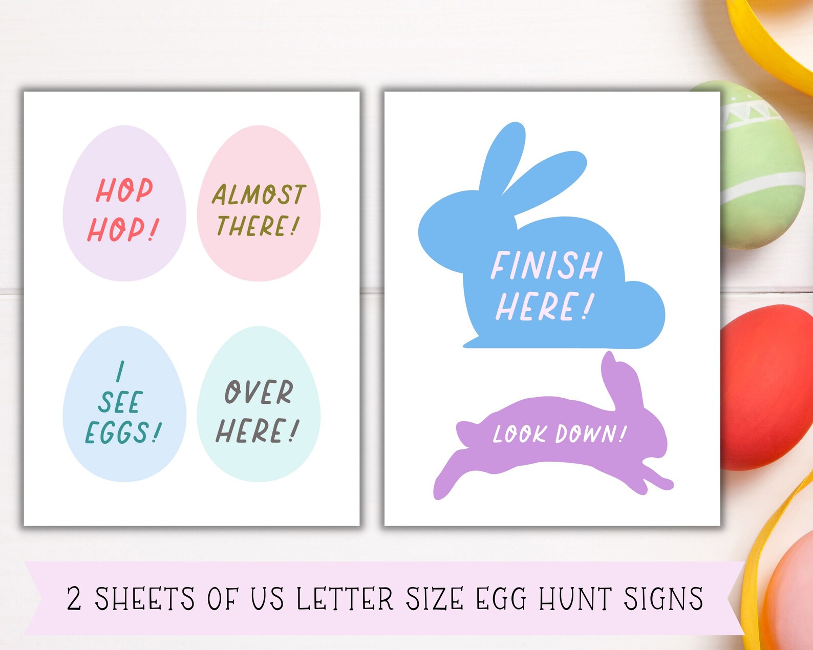 Easter Egg Hunt Signs Easter Egg Hunt Kit Egg Hunt Yard Signs Kids Egg ...
