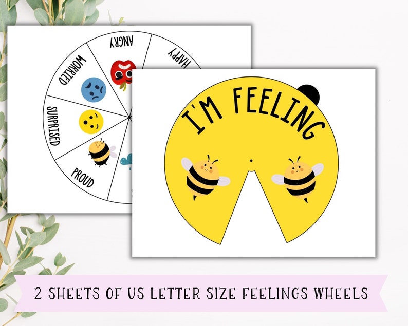 Honey Bee Feelings Wheel for Kids Emotions Wheel Wheel of Emotions ...