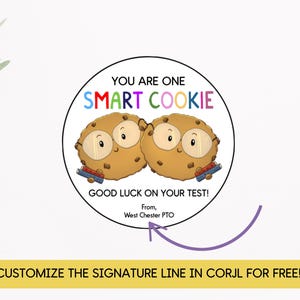 One Smart Cookie Testing Motivation Tag Printable, Editable Testing Day ...