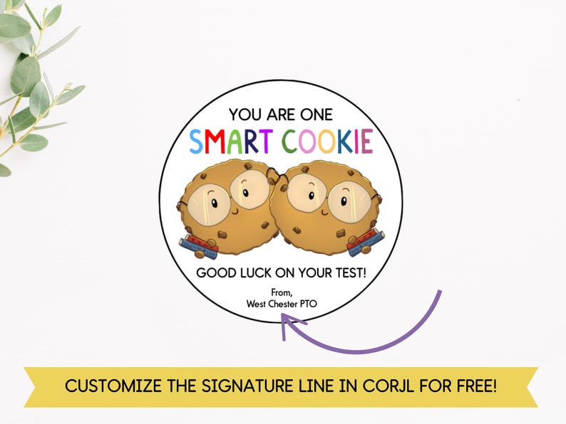 One Smart Cookie Testing Motivation Tag Printable, Editable Testing Day ...