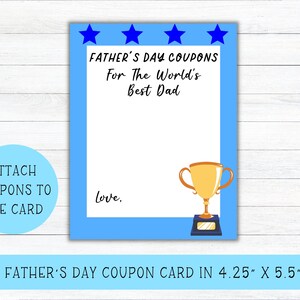 Father's Day Coupons | Coupon Book | Dad Coupon Book | Printable ...