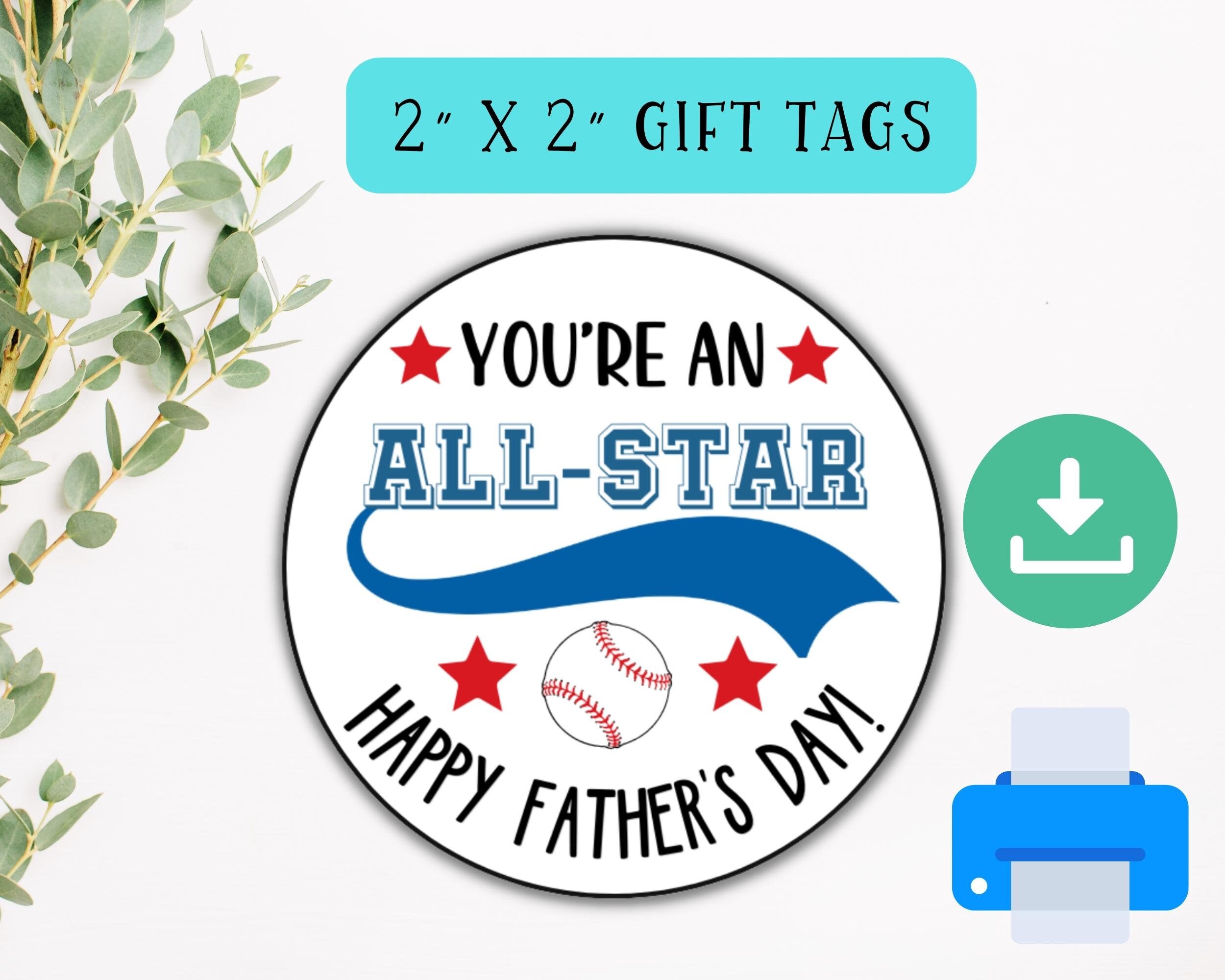 Father's Day All-star Gift Tag or Stickers | Father's Day Cookie Tag ...
