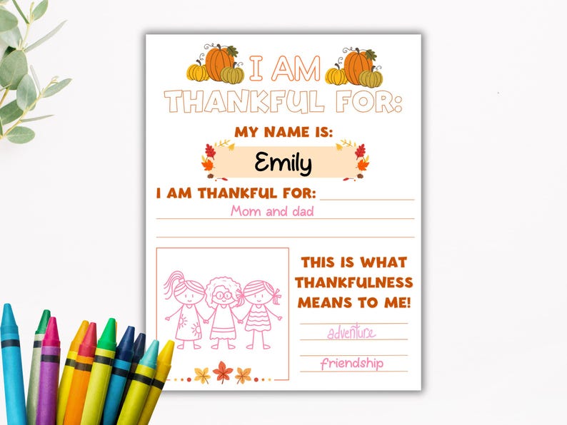 I Am Thankful for Printable, Fall Coloring Page, Thankful Activity ...