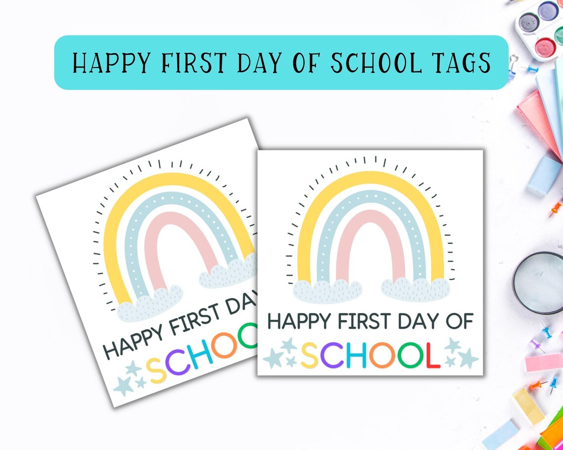 Happy First Day of School Tag Back to School Tag School - Etsy