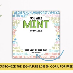 You Were Mint to Succeed Testing Motivation Tag Printable, Editable ...