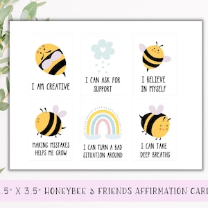Honeybee Positive Affirmation Cards for Kids | Printable Affirmation ...