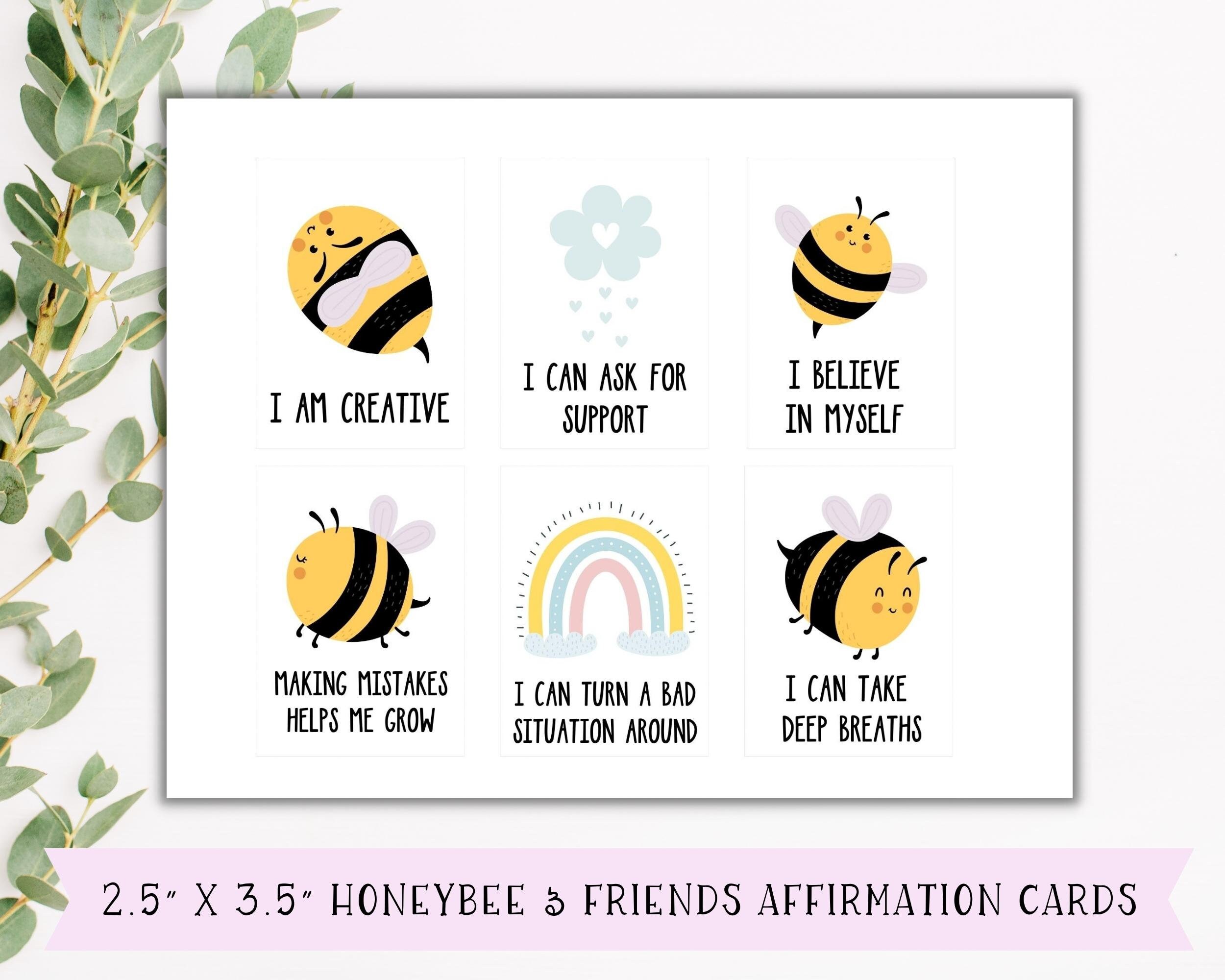 Honeybee Positive Affirmation Cards for Kids | Printable Affirmation ...