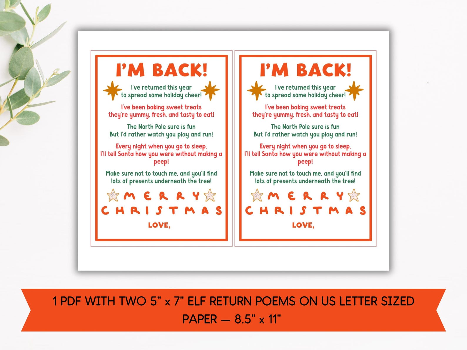 I'm Back Elf Return Poem, Elf Return, Elf Return Letter, Elf Letter ...