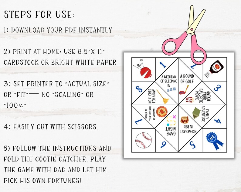 Father's Day Cootie Catcher | Fortune Teller Game | Father's Day Games ...