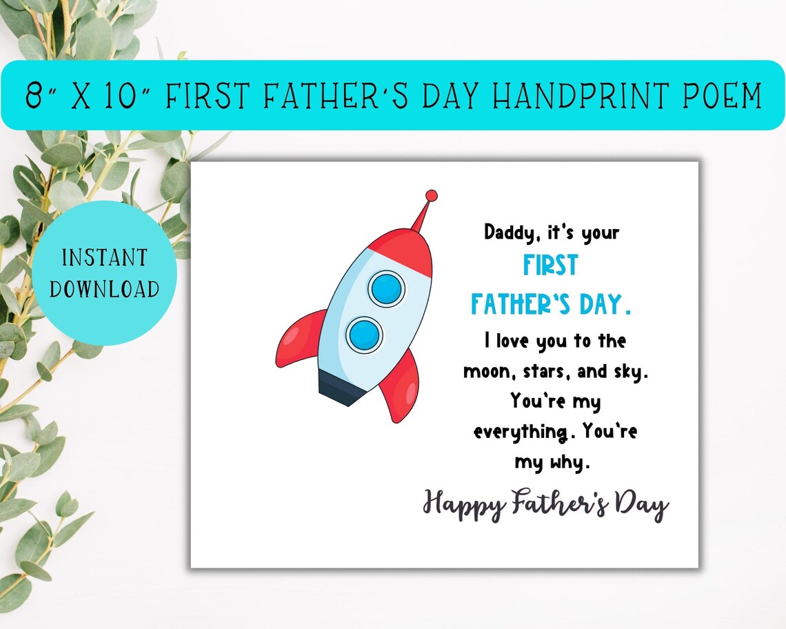 First Father's Day Handprint Poem | Handprint Craft | Handprint Art ...