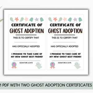 Adopt a Ghost, Adopt a Ghost Sign, Pet Ghost, Ghost Certificate, Ghost ...