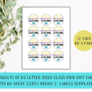 Kindergarten Graduation Class Ring Gift Tags or Stickers | Graduation ...