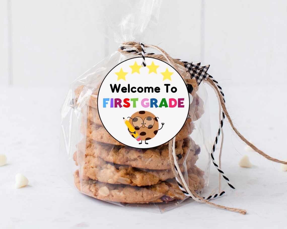 Welcome to First Grade Gift Tags or Stickers | Back to School Tag ...