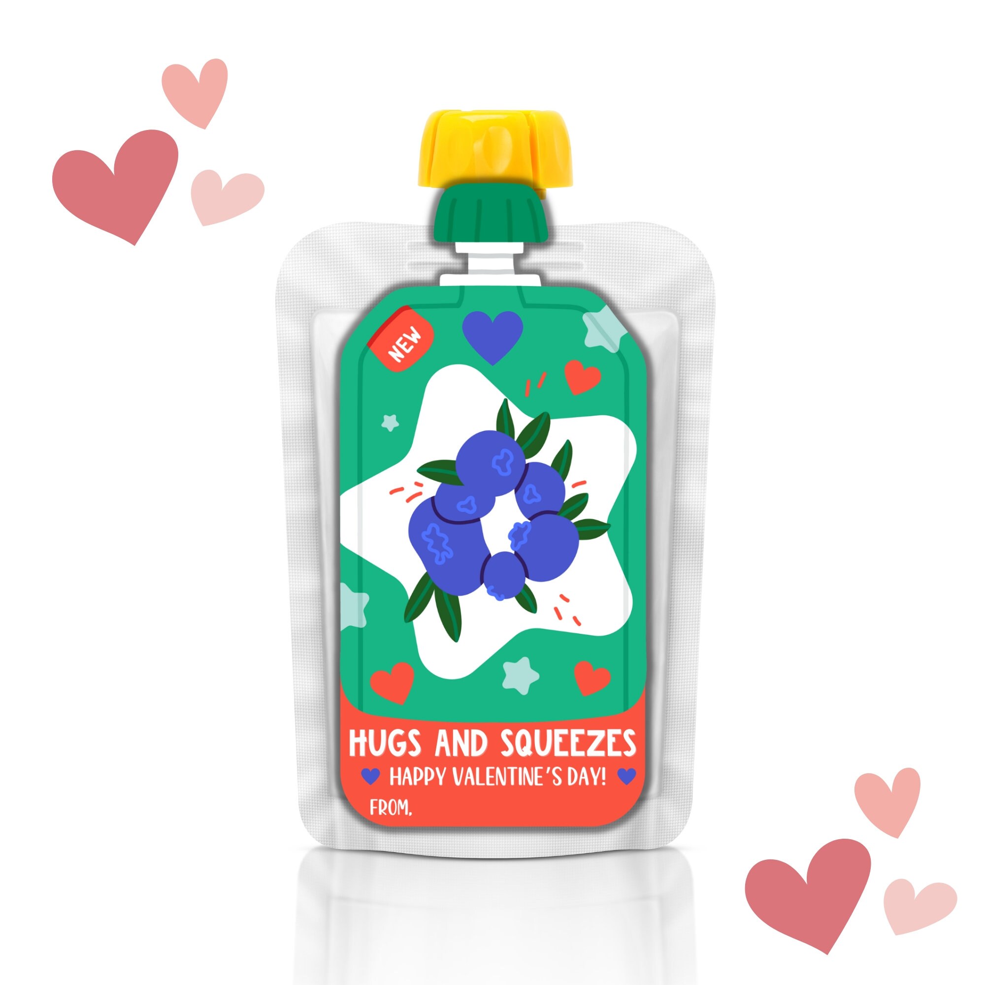 Printable Squeeze Pouch Valentine, Fruit Pouch Valentine, Applesauce ...