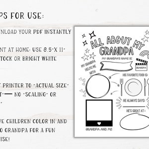 All About My Grandpa Printable | Father's Day Questionnaire | All About ...