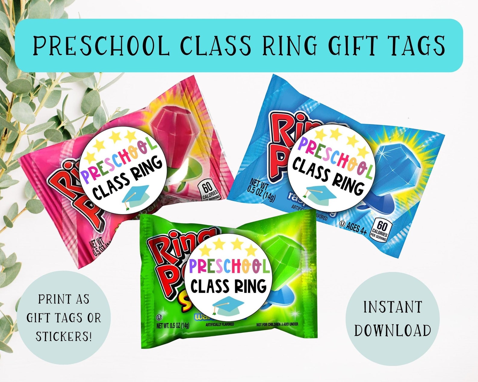 Preschool Graduation Class Ring Gift Tags or Stickers Pre-k - Etsy