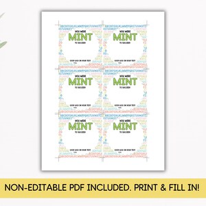 You Were Mint to Succeed Testing Motivation Tag Printable, Editable ...