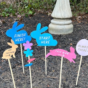 Easter Egg Hunt Signs Easter Egg Hunt Kit Egg Hunt Yard Signs Kids Egg ...