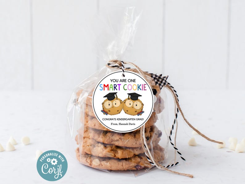 One Smart Cookie Kindergarten Graduation Tag Printable, Editable One ...