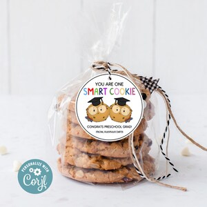 One Smart Cookie Preschool Graduation Tag Printable, Editable One Smart ...