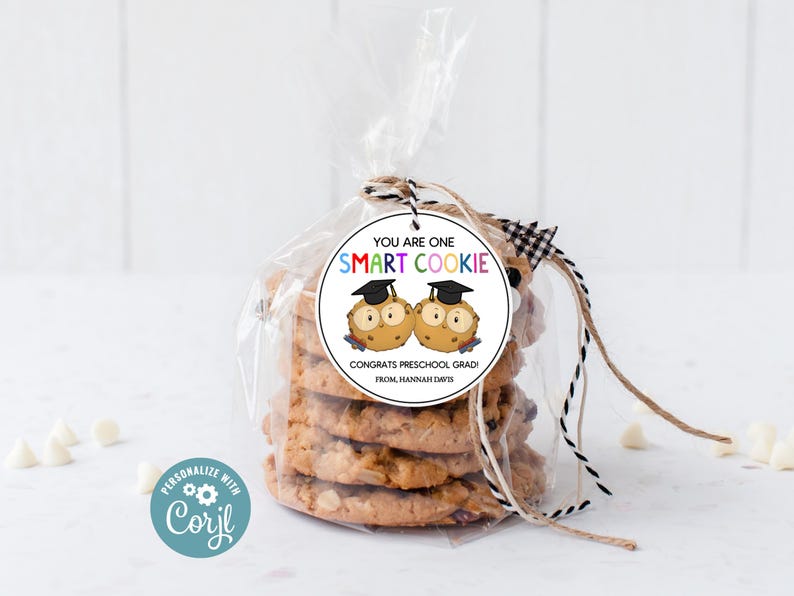 One Smart Cookie Preschool Graduation Tag Printable, Editable One Smart ...