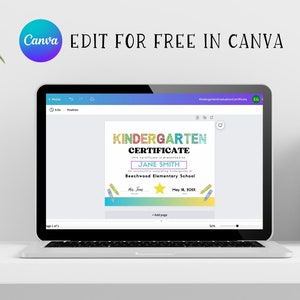 Editable Kindergarten Graduation Certificate | Kindergarten Diploma ...