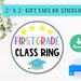 First Grade Graduation Class Ring Gift Tags or Stickers 1st Grade ...