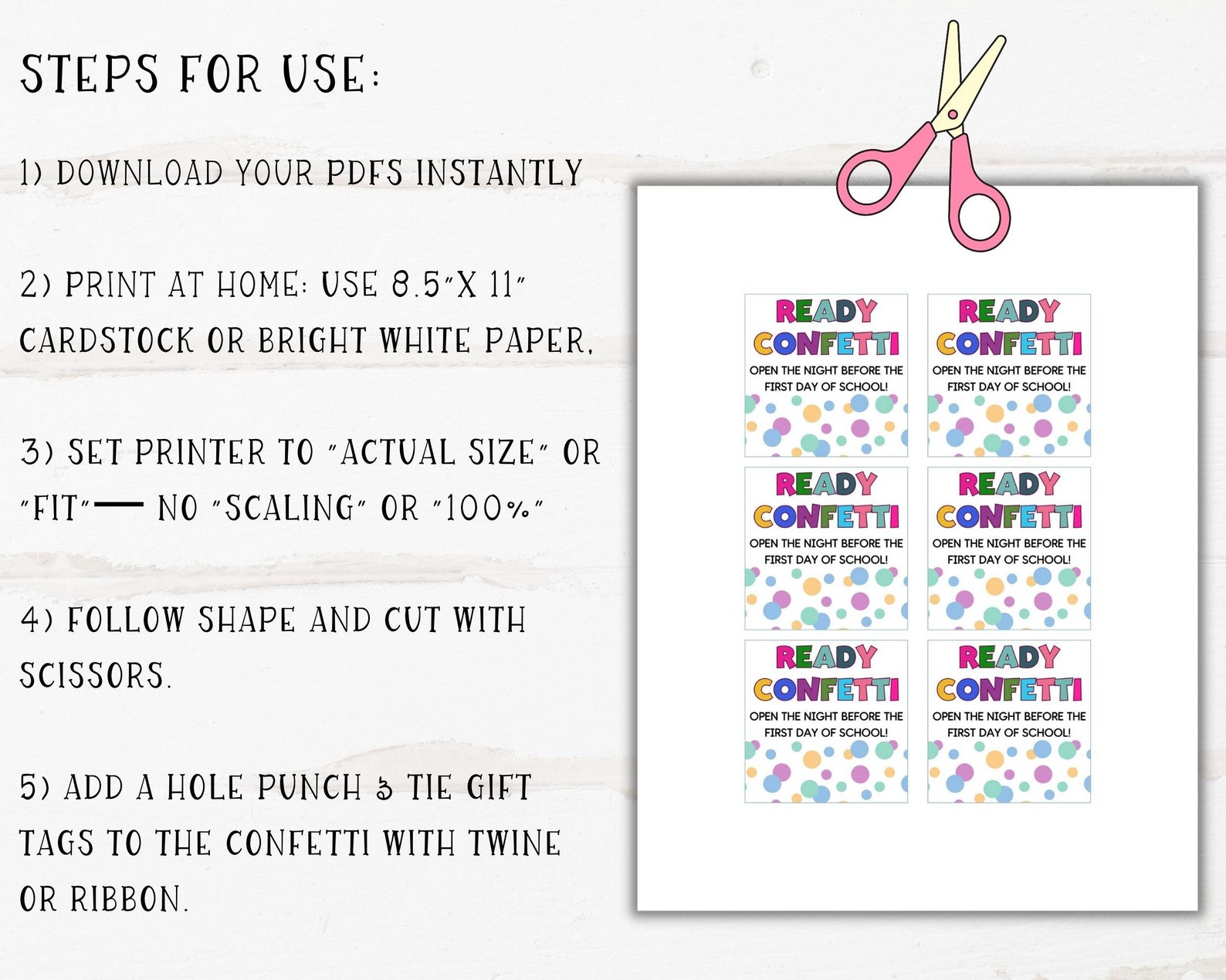 Ready Confetti Poem & Gift Tags | School Confetti | Ready Confetti Tag ...