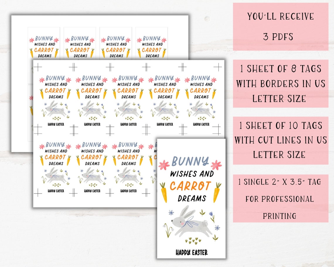 Printable Easter Basket Tags Easter Gift Tag Easter Treat Bag Happy ...