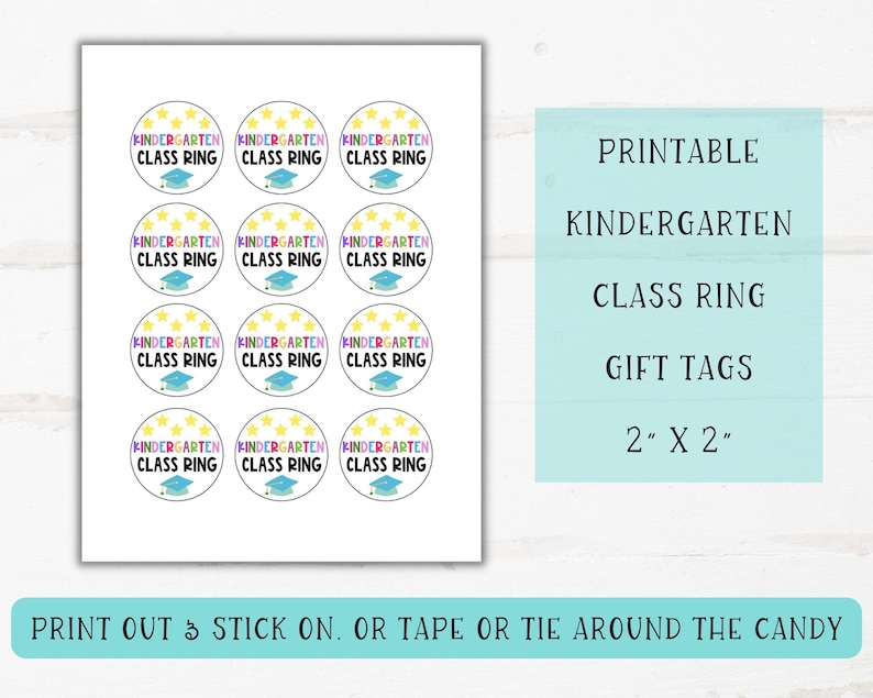 Kindergarten Graduation Class Ring Gift Tags or Stickers - Etsy