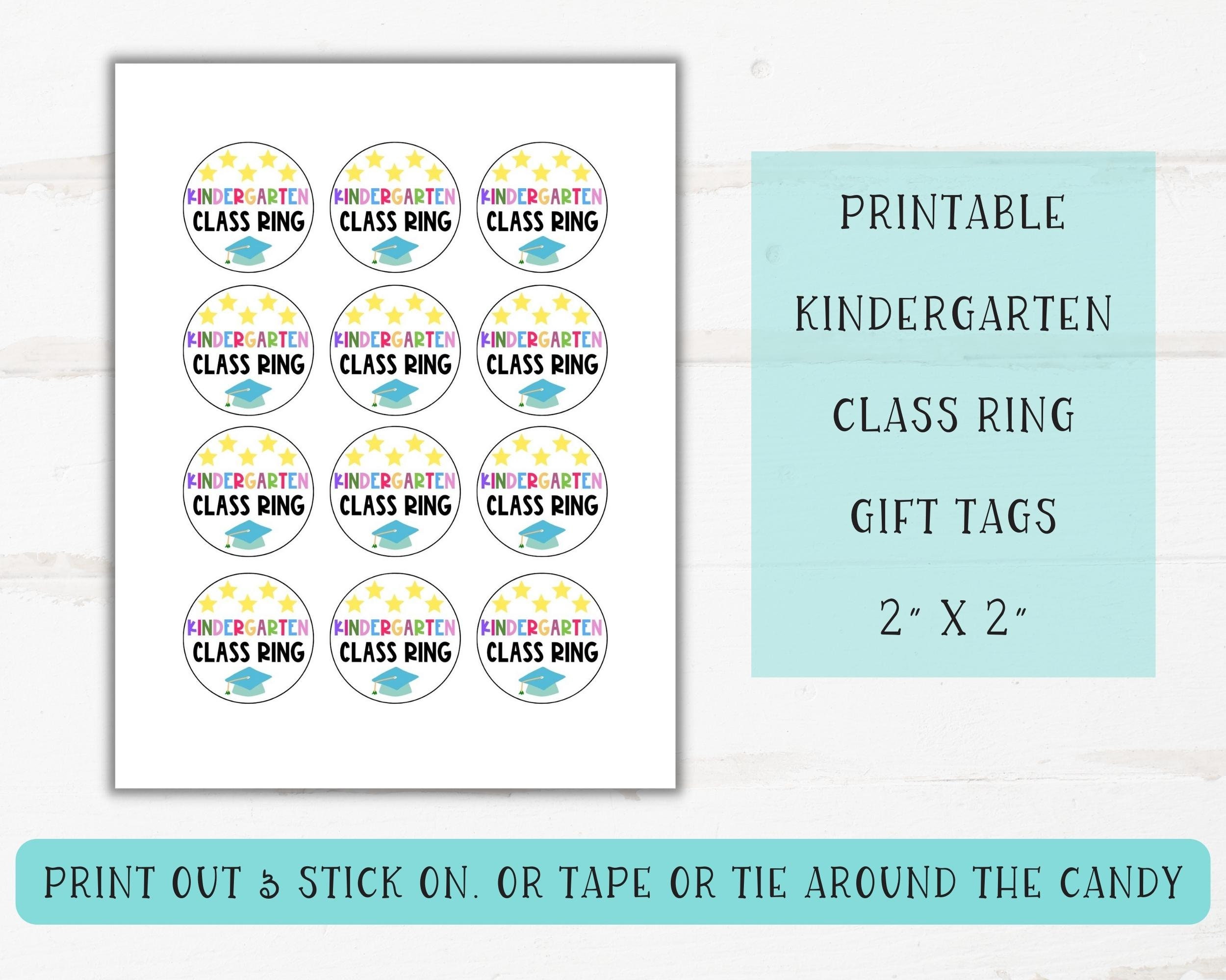 Kindergarten Graduation Class Ring Gift Tags or Stickers | Graduation ...