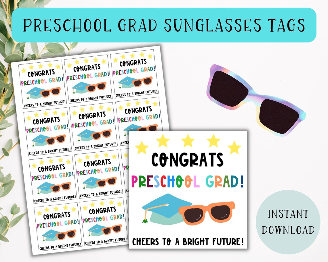Pre-k Sunglasses Tags Sunglasses Favor Tag Sunglasses Gift Tag ...