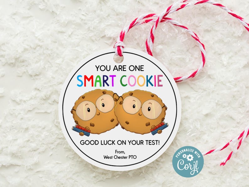 One Smart Cookie Testing Motivation Tag Printable, Editable Testing Day ...