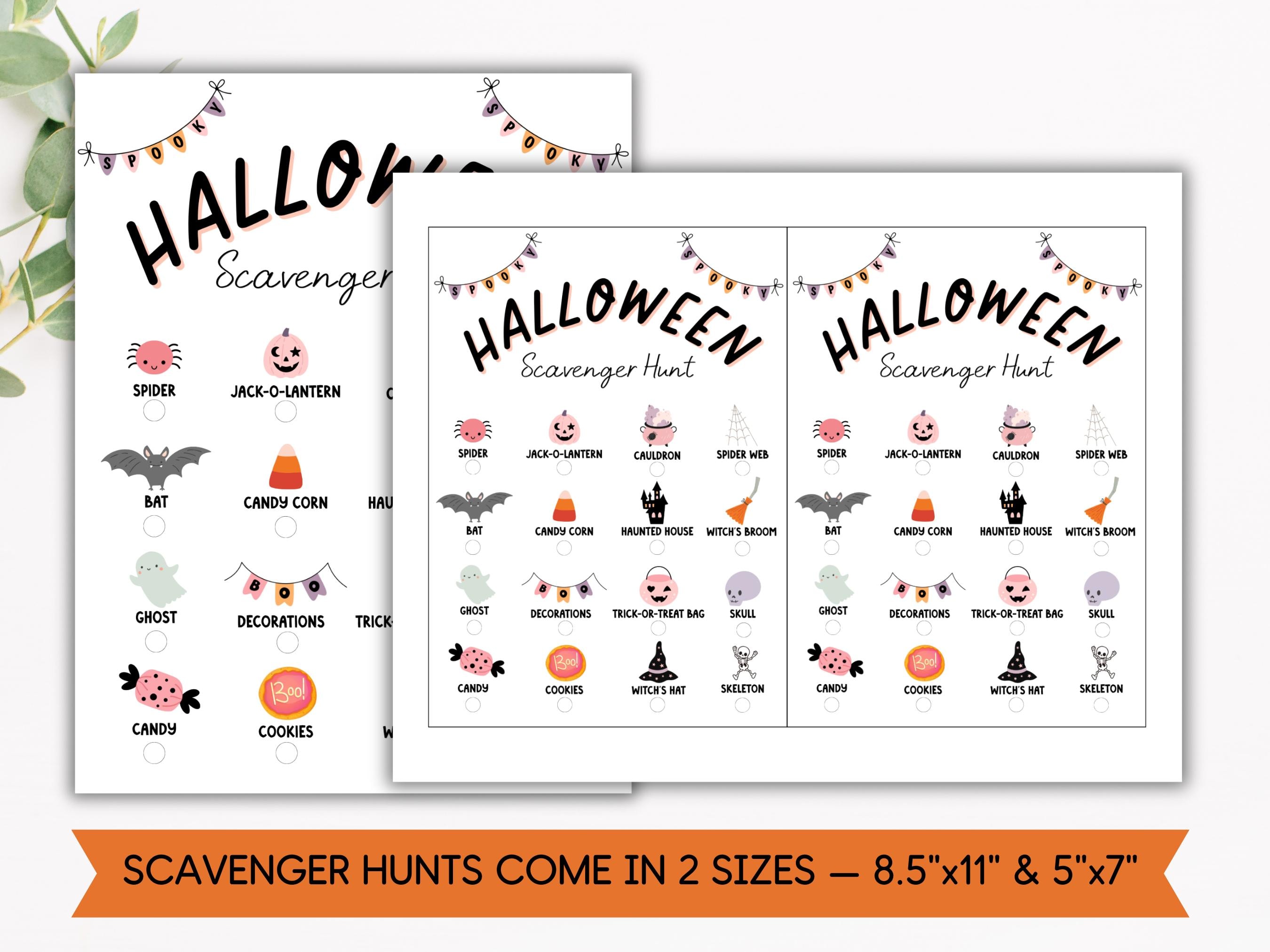 Halloween Scavenger Hunt Printable, Halloween Kids Activity, Fall ...