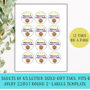 Welcome to Preschool Gift Tags or Stickers | Back to School Tag | First ...