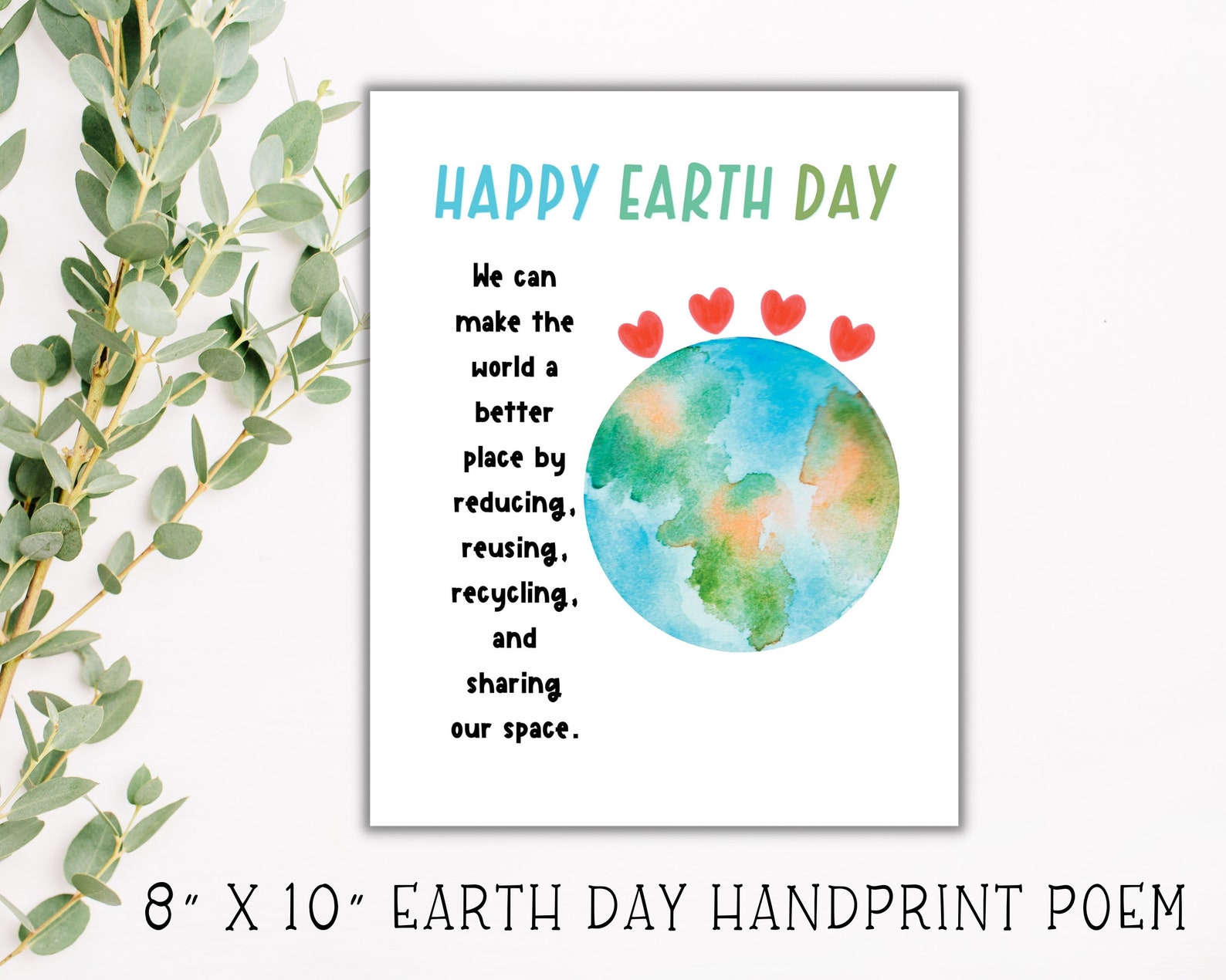 Earth Day Handprint Poem for Kids Earth Day Handprint Earth Day ...