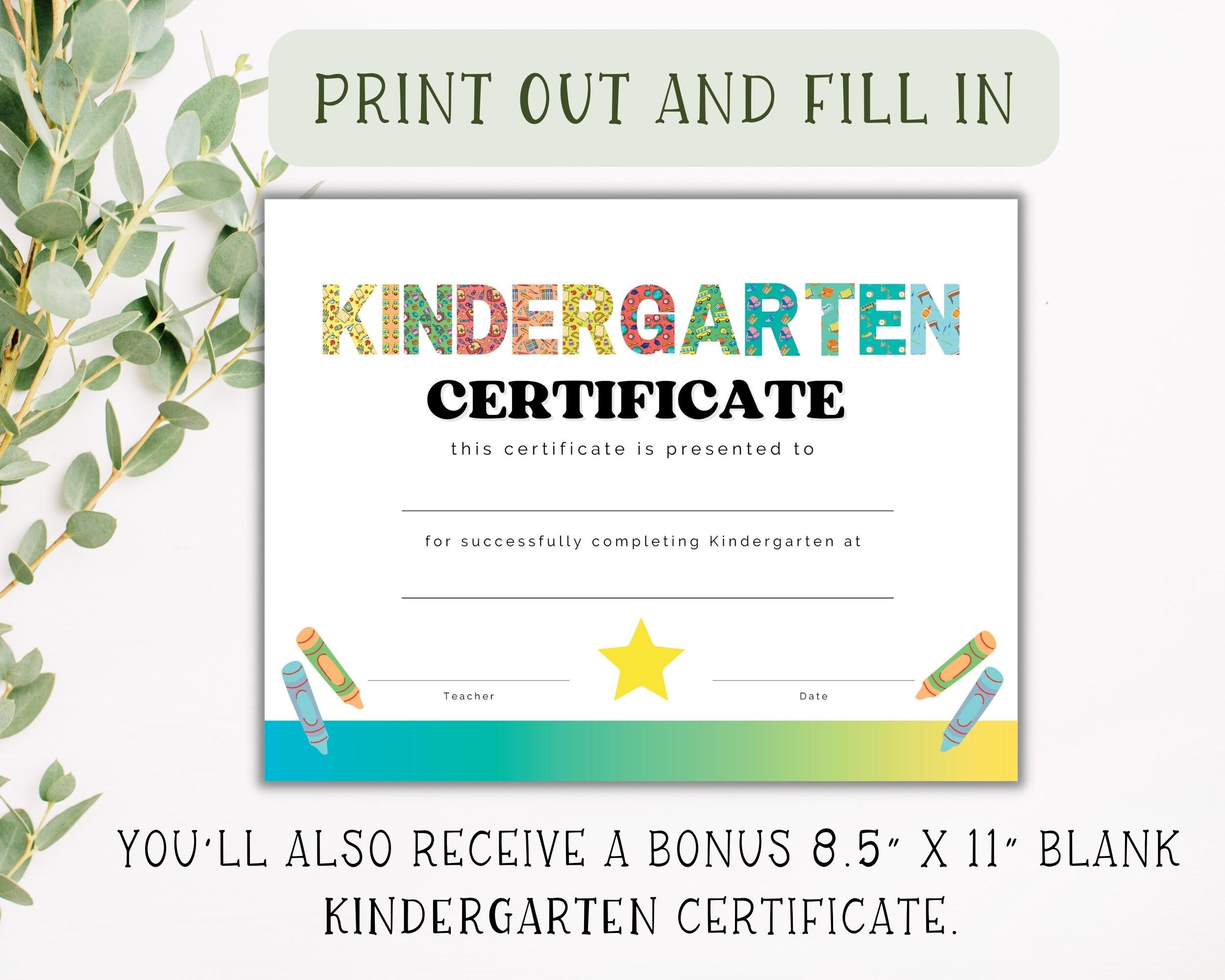 Editable Kindergarten Graduation Certificate Kindergarten Diploma ...
