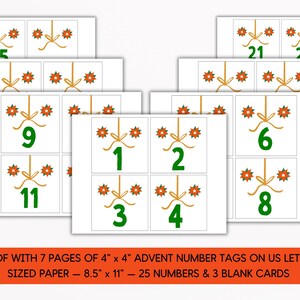 Printable Advent Calendar Numbers, Decorative Numbers, DIY Advent ...