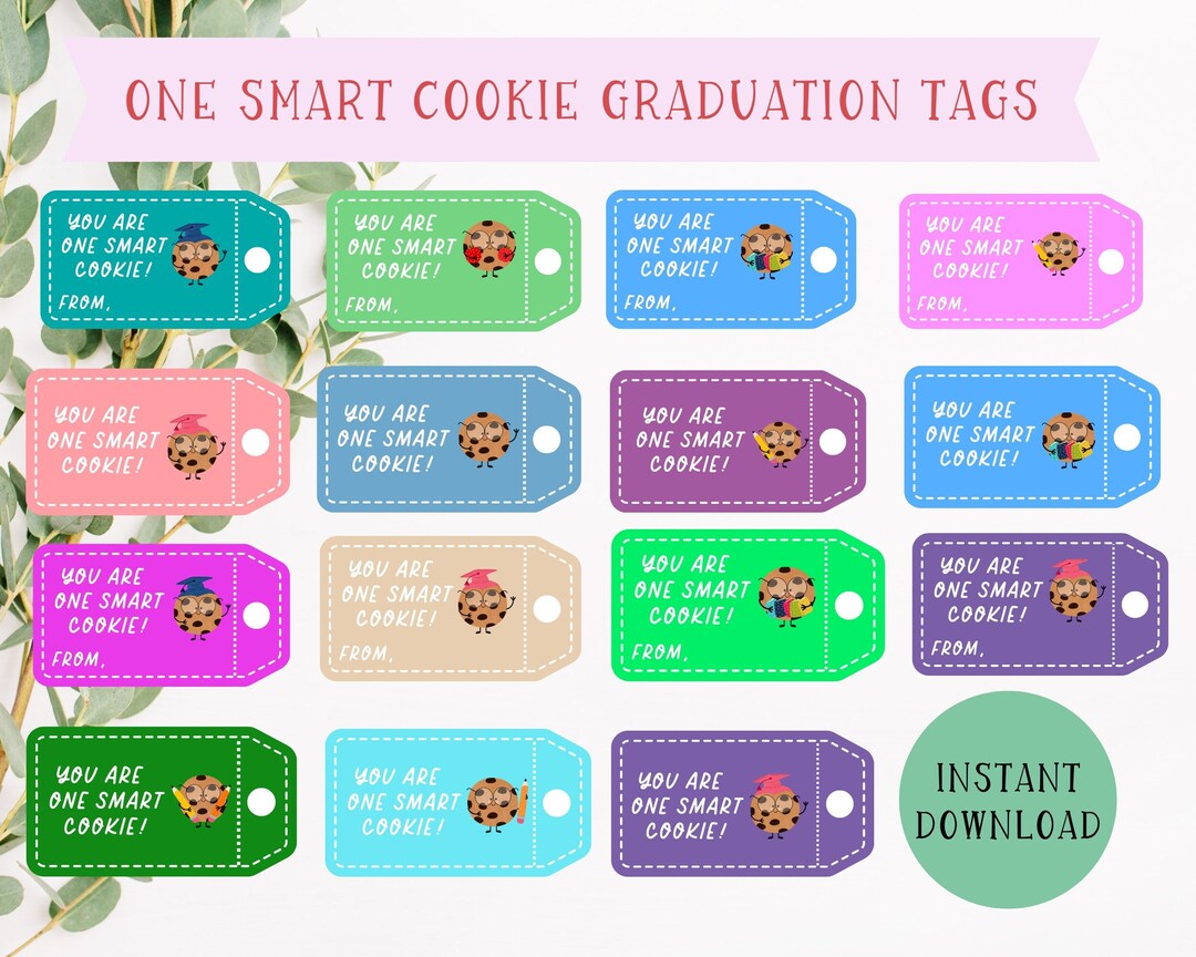 One Smart Cookie Tag | One Smart Cookie | Graduation Gift Tags ...