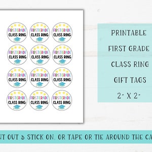 First Grade Graduation Class Ring Gift Tags or Stickers | 1st Grade ...