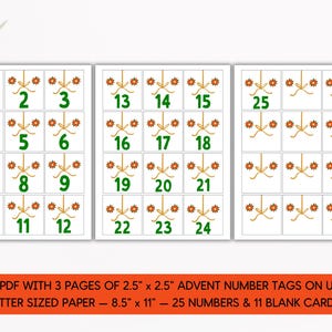 Printable Advent Calendar Numbers, Decorative Numbers, DIY Advent ...