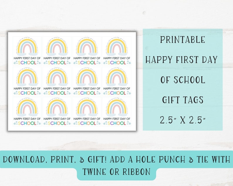 Happy First Day of School Tag Back to School Tag School - Etsy