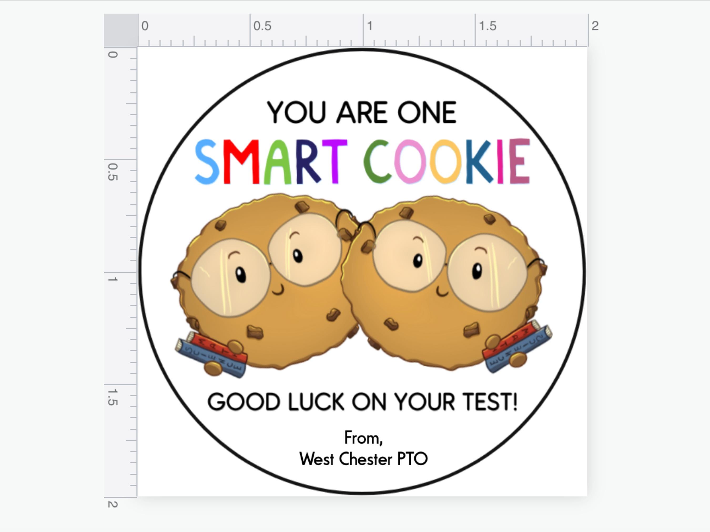 One Smart Cookie Testing Motivation Tag Printable, Editable Testing Day ...