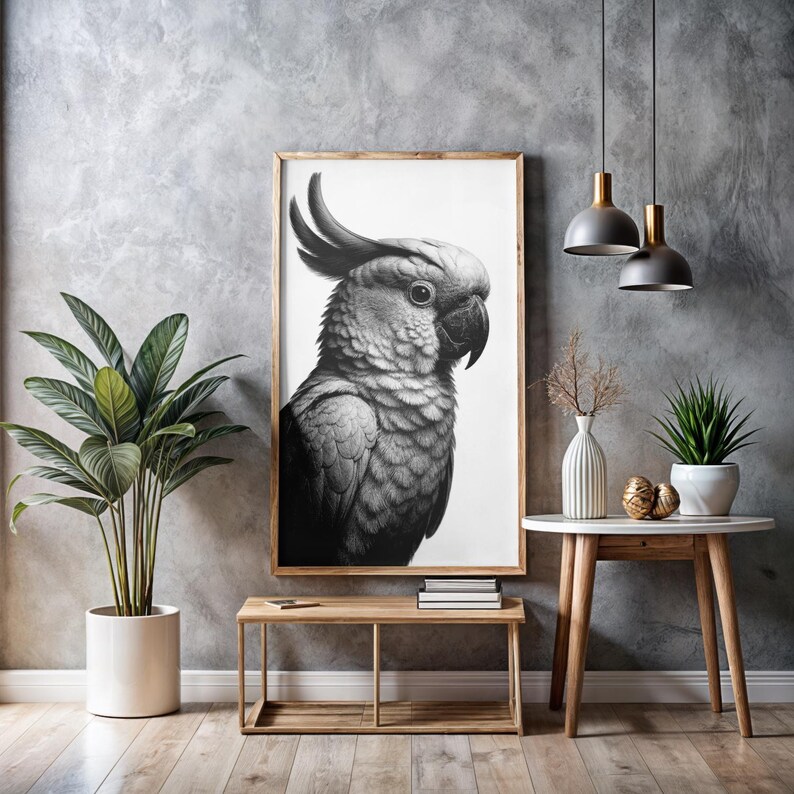 Sulfur-crested Cockatoo Portrait | White Cockatoo Art | Tropical Bird ...