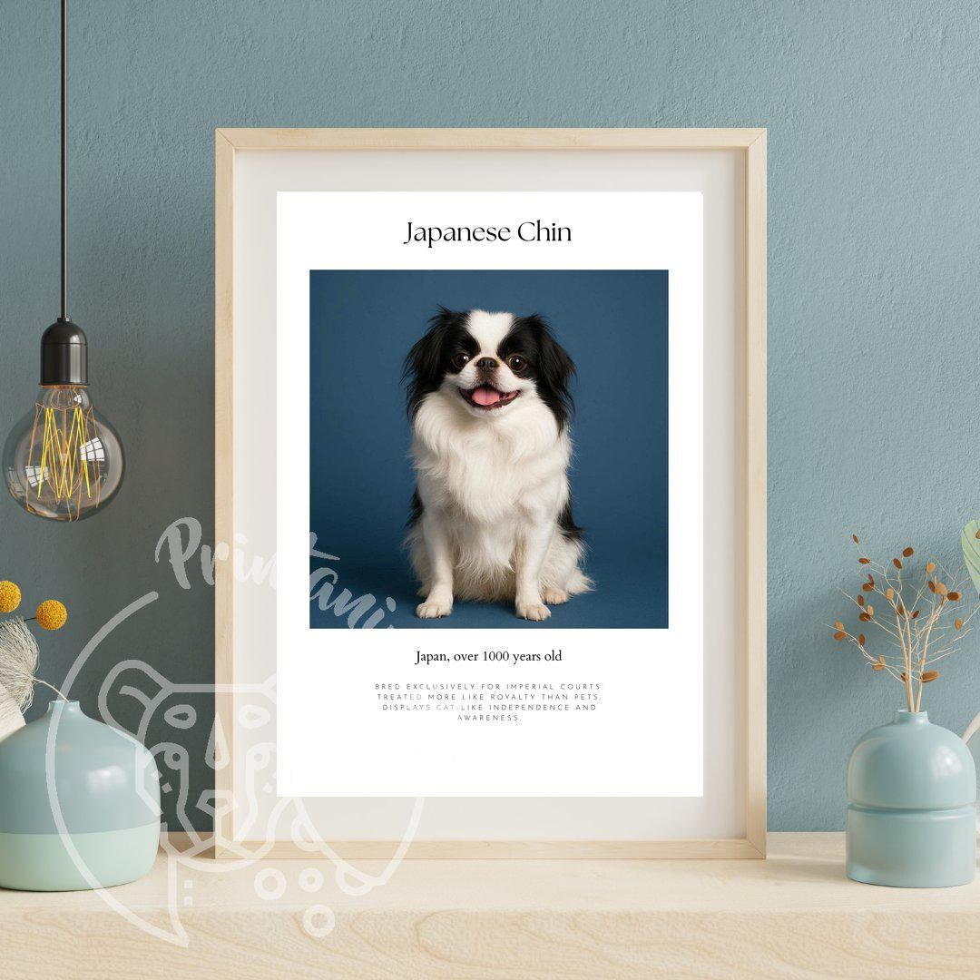 Japanese Chin Wall Art Printable Digital Download Color Dog Breed ...